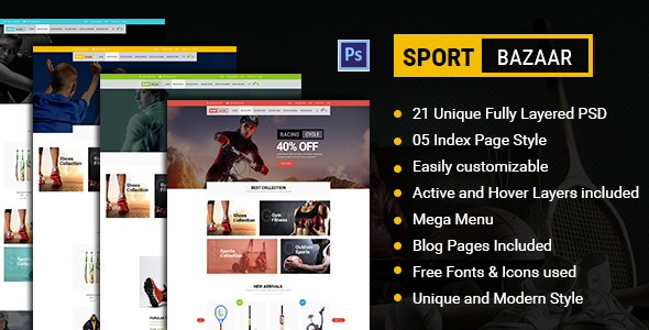 Sports Bazaar - Sports Ecommerce PSD Template by momo_designs | ThemeForest